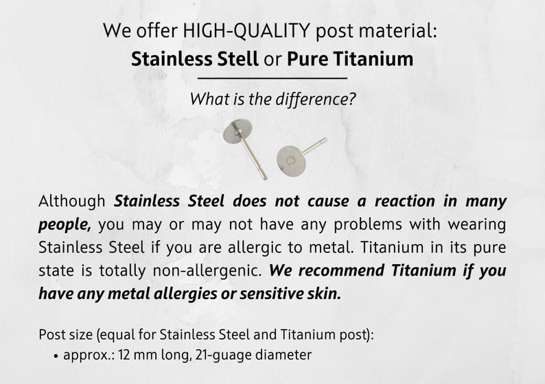 White Studs Titanium Posts White Round Earrings Earrings | Etsy