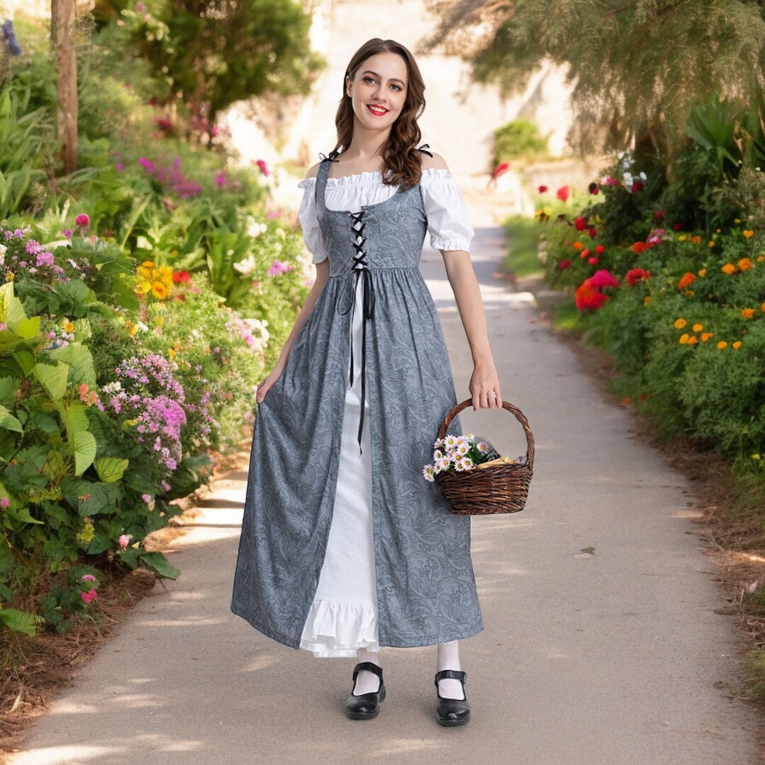 Medieval Renaissance Dress, Larp Cosplay Costume, SCA Women's Long ...