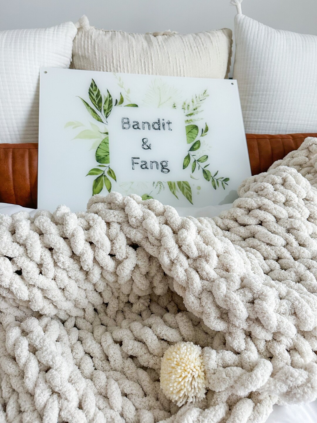 Cream Chunky Knit Throw - Etsy
