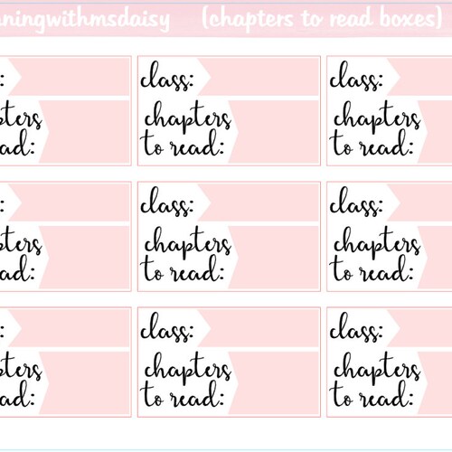 Study Time Printable Planner Stickers Watercolor Study | Etsy