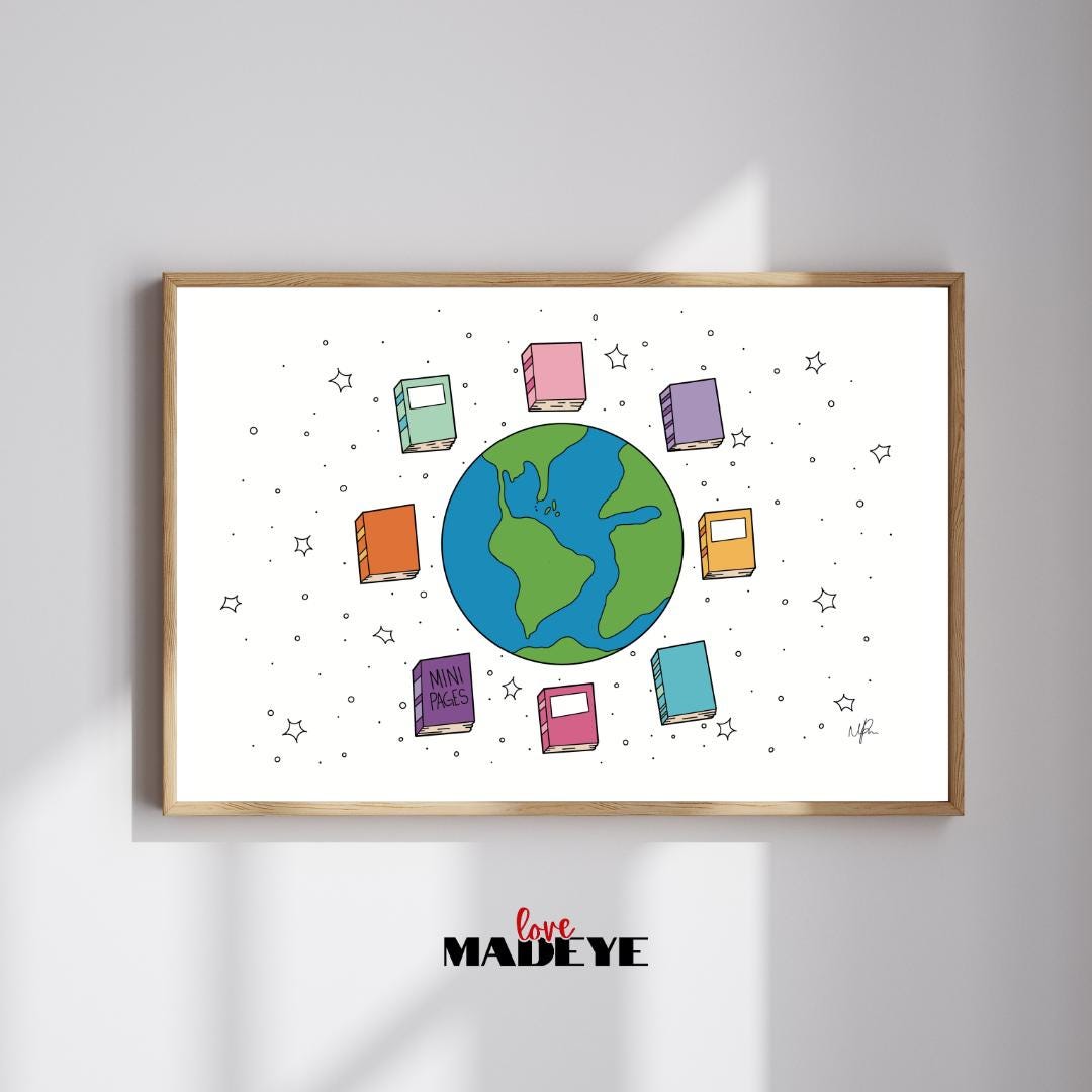 Book Themed Wall Art Colorful Art for Kids Room - Etsy