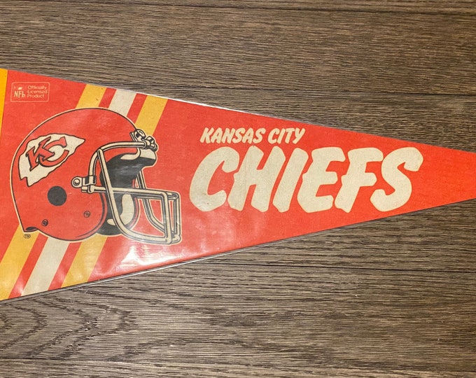 Vintage Kansas City Chiefs Pennant // Full Size 30 // - Etsy