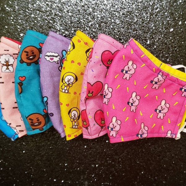 Bts Face Mask for Kids - Etsy