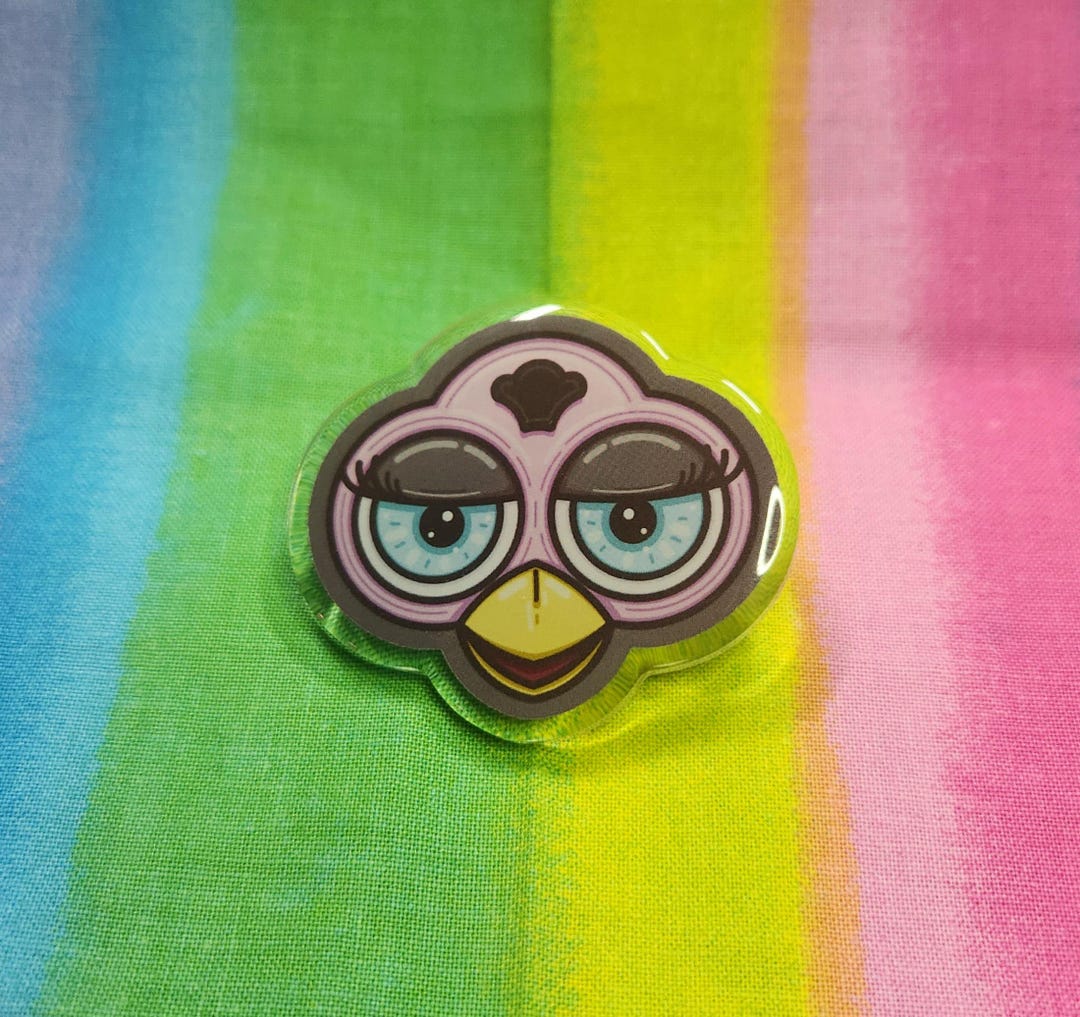 Furby Face Plate Acrylic Pin - Etsy