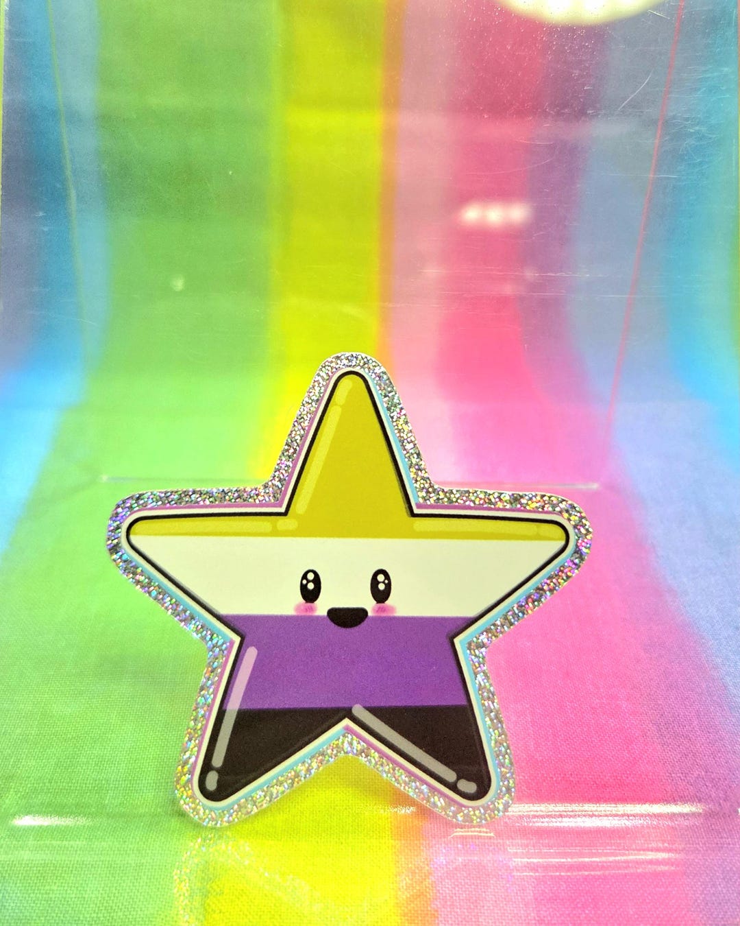 Non-binary Star Holographic Vinyl Sticker - Etsy