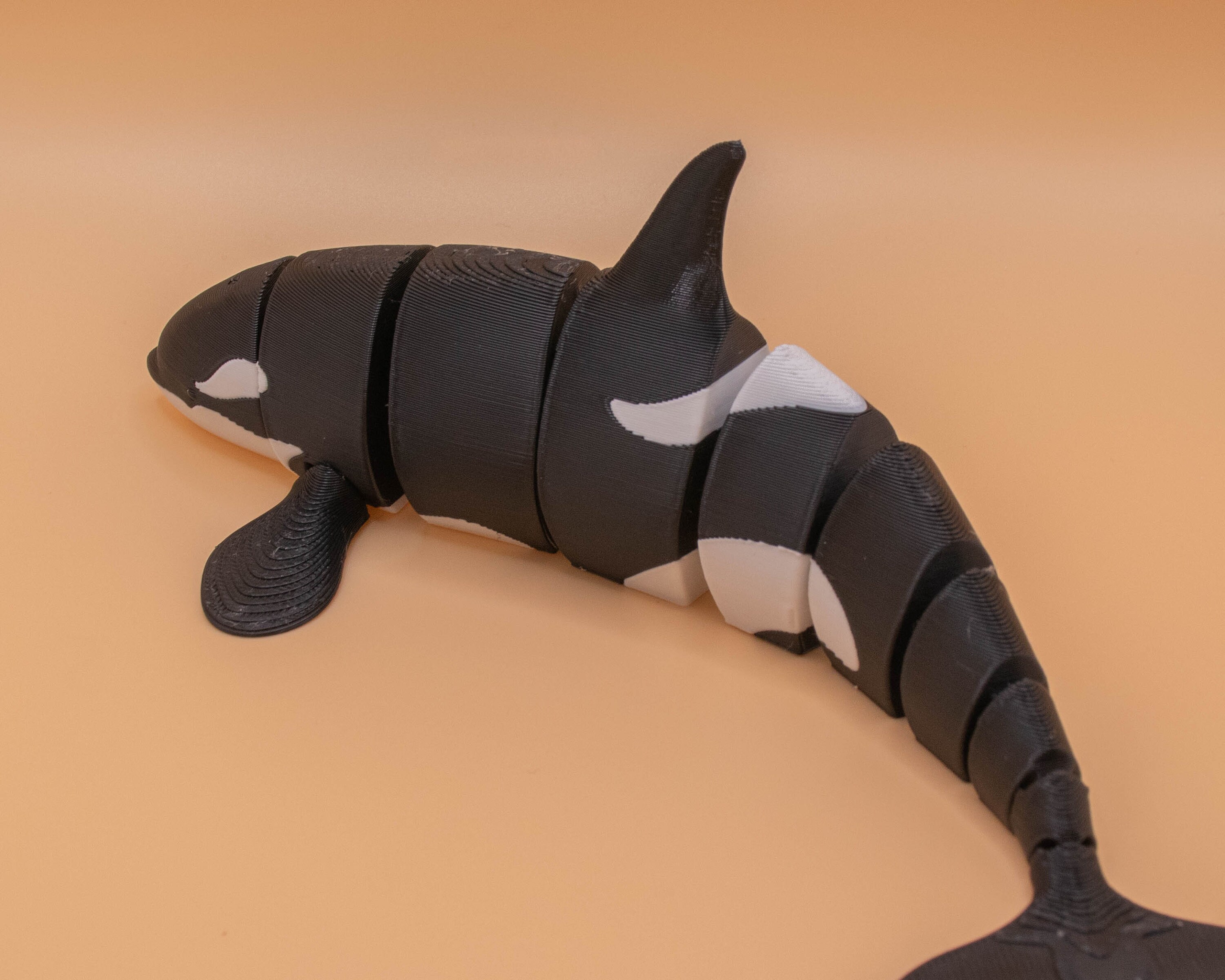 Handcrafted Multicolor 3D Printed Articulated Orca Flexible, Poseable ...