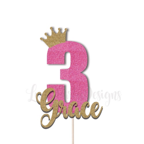Princess Birthday Cake Topper Any Name Any Age Cake Topper - Etsy