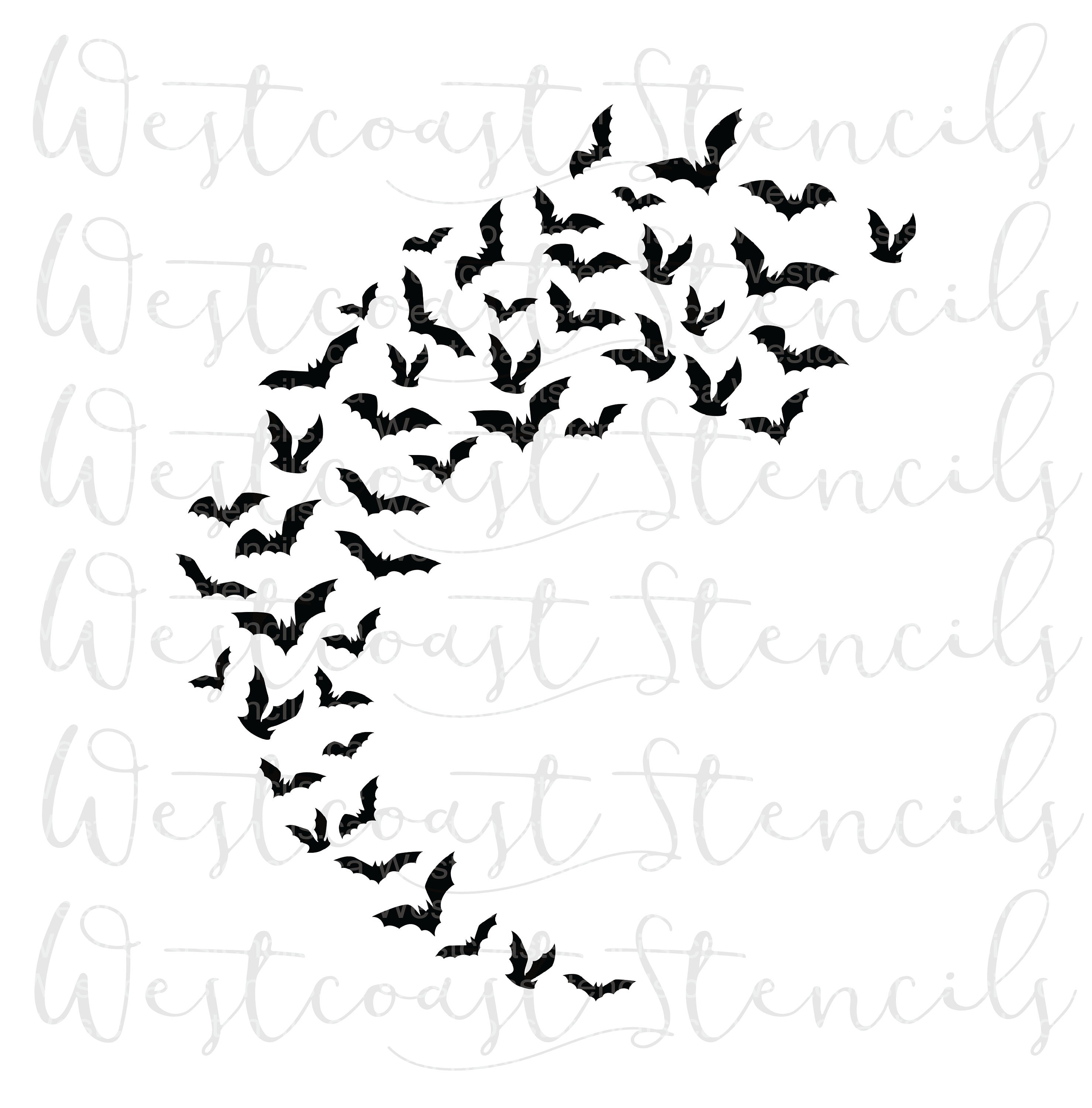 Bat Swoosh Stencil Halloween Stencil Cookie Stencil | Etsy