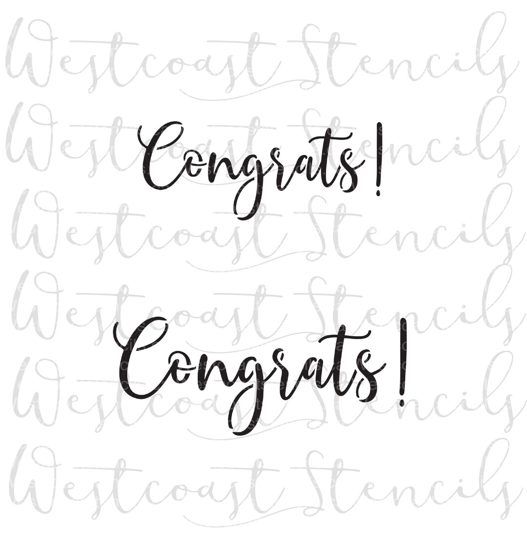Congrats Stencil, Style 1, Congratulations, Cookie Stencil - Etsy