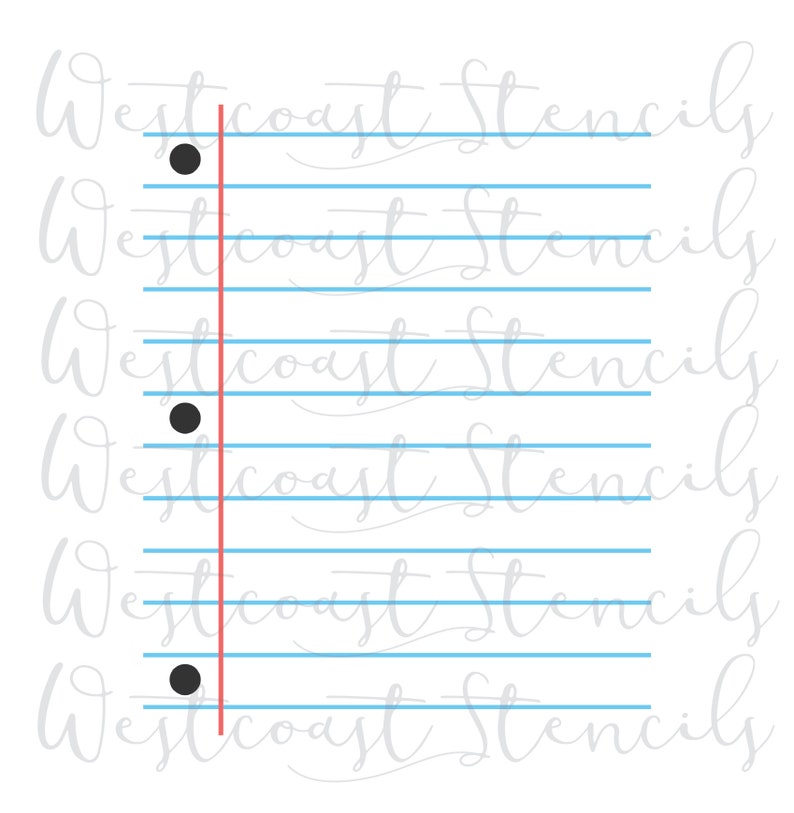 Lined Paper Stencil 2 Piece Notebook Stencil School - Etsy