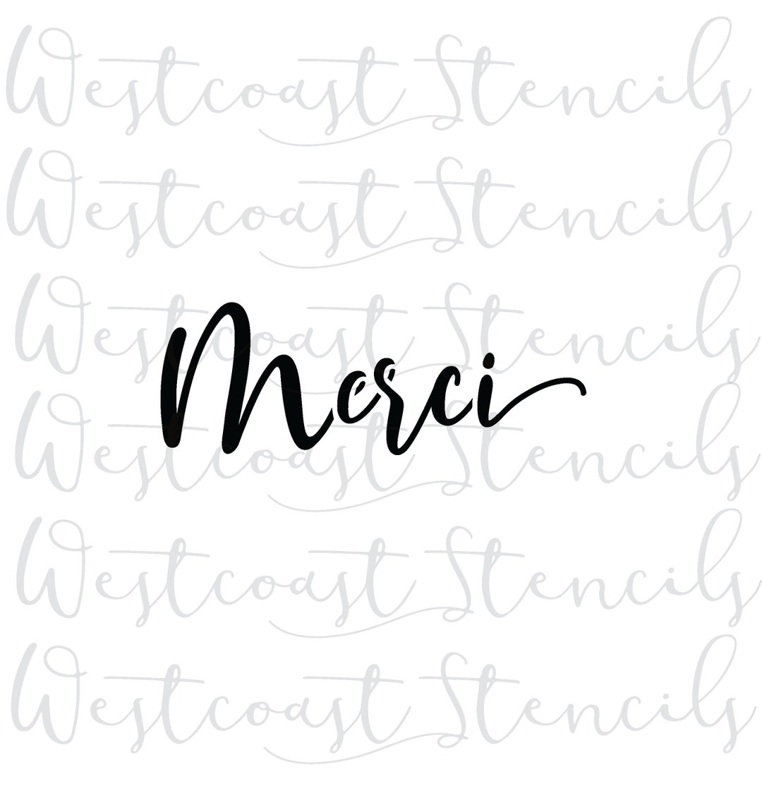 Merci Stencil, Thank You in French, Cookie Stencil - Etsy