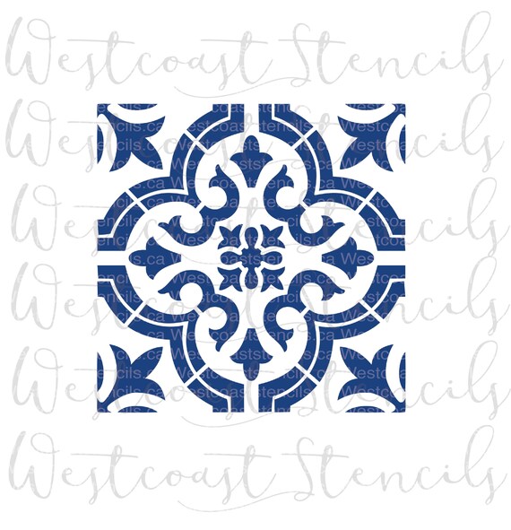Portuguese Tile Stencil Style 1 Cookie Stencil | Etsy