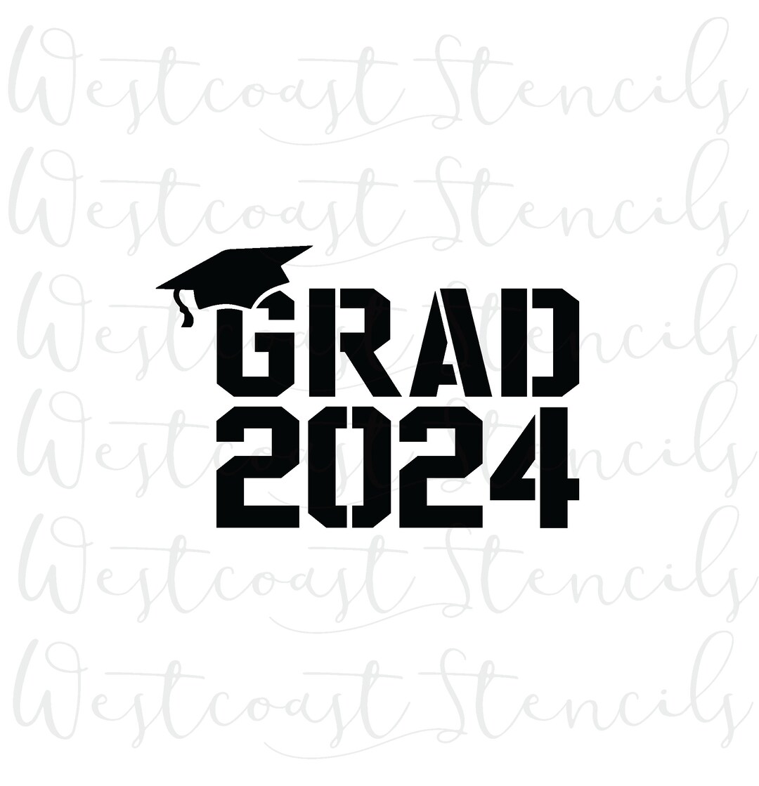 Grad 2024 Stencil, Block Style, Graduation, School, Cookie Stencil - Etsy