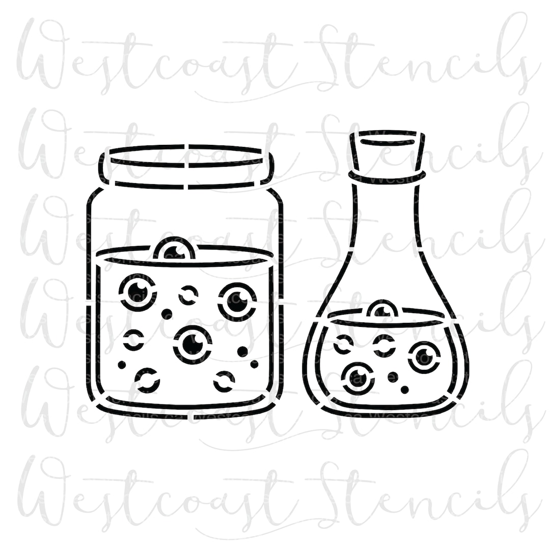 PYO Potions Stencil, Halloween Stencil, Cookie Stencil - Etsy