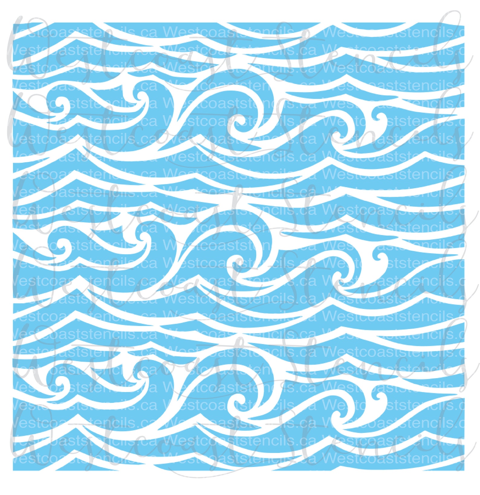 Wave Background Stencil Water Ocean Cookie Stencil | Etsy