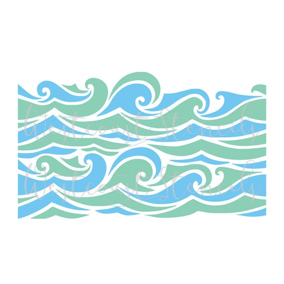 Ocean Wave Stencil