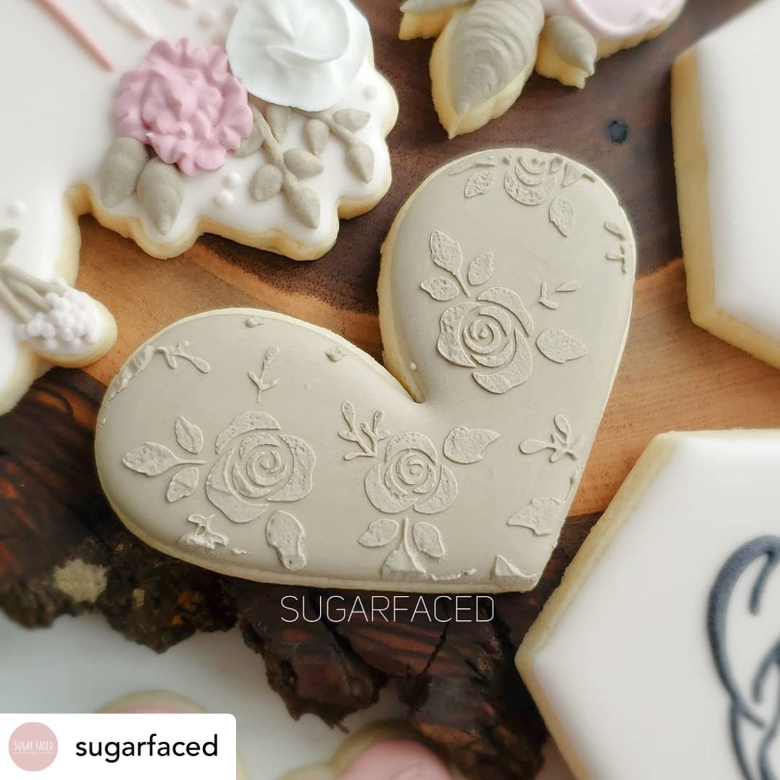 Rose Background Stencil Flower Stencil Cookie Stencil - Etsy