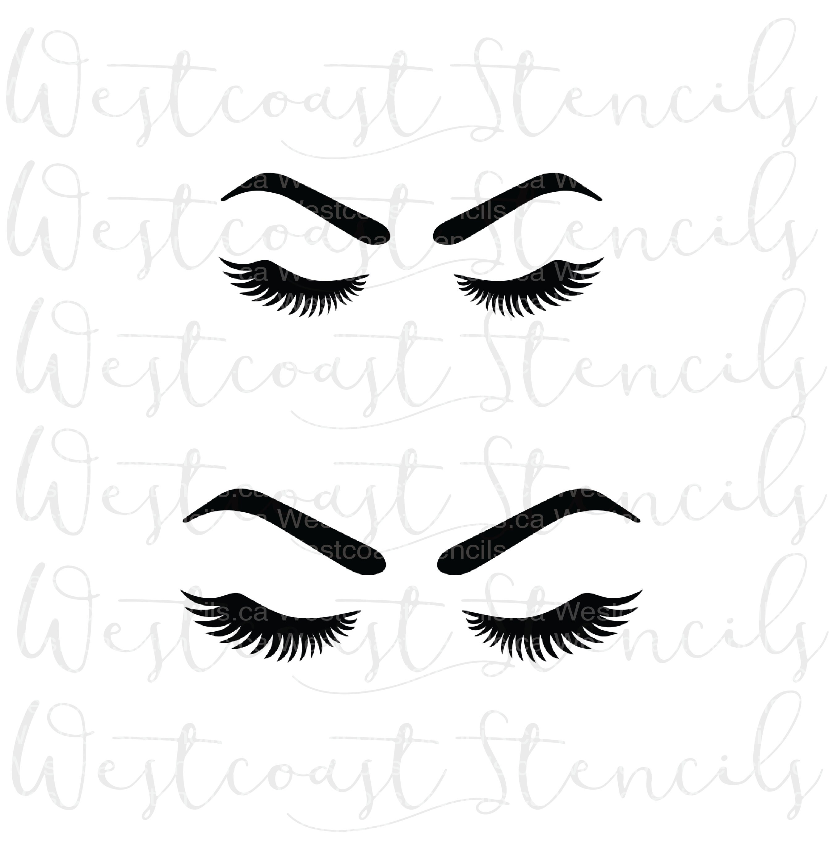 Eyelash Brow Set Stencil Cookie Stencil | Etsy