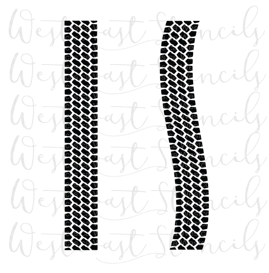 Tire Tracks S Curve Stencil, Cookie Stencil - Etsy