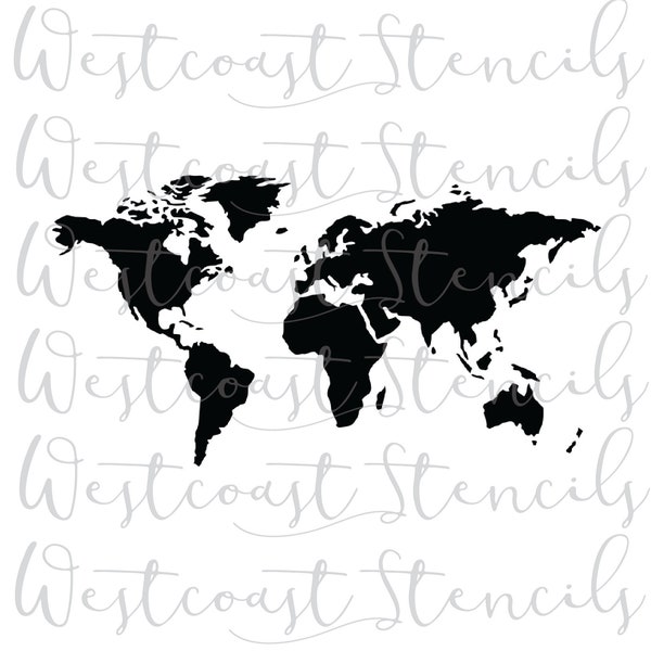 Large World Map Stencil - Etsy UK