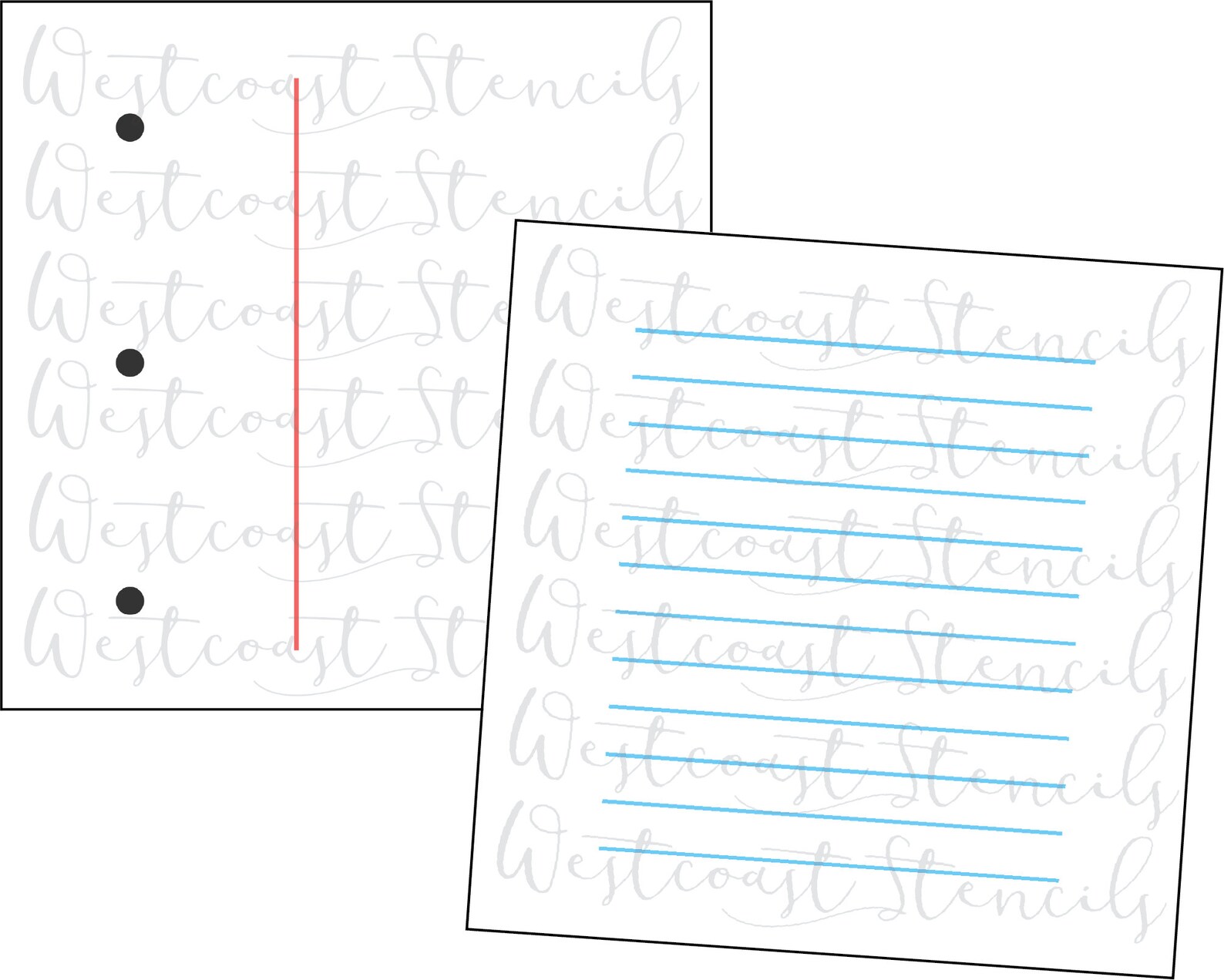 Lined Paper Stencil 2 Piece Notebook Stencil School - Etsy