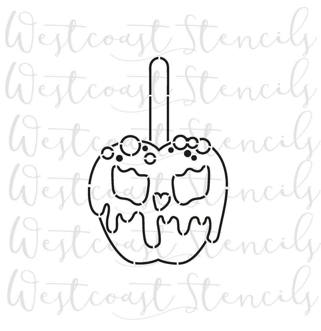 PYO Candy Apple Scull Stencil, Halloween, Paint Your Own, Cookie ...