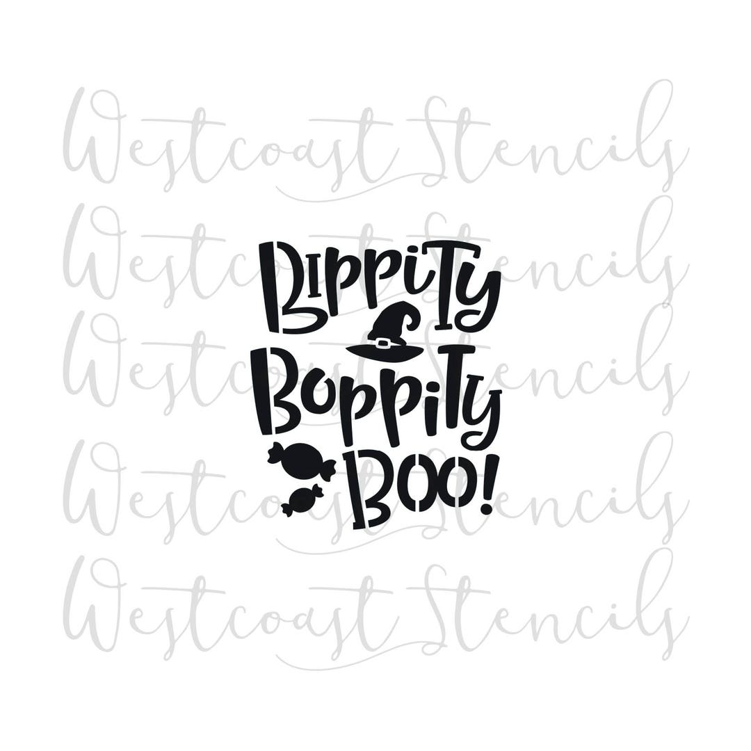 Bippity Boppity Boo Halloween Stencil, Halloween Stencil, Cookie ...