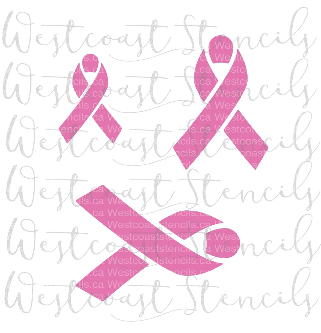 Cancer Ribbon Stencil, Pink Ribbon, Breast Cancer, Cookie Stencil - Etsy