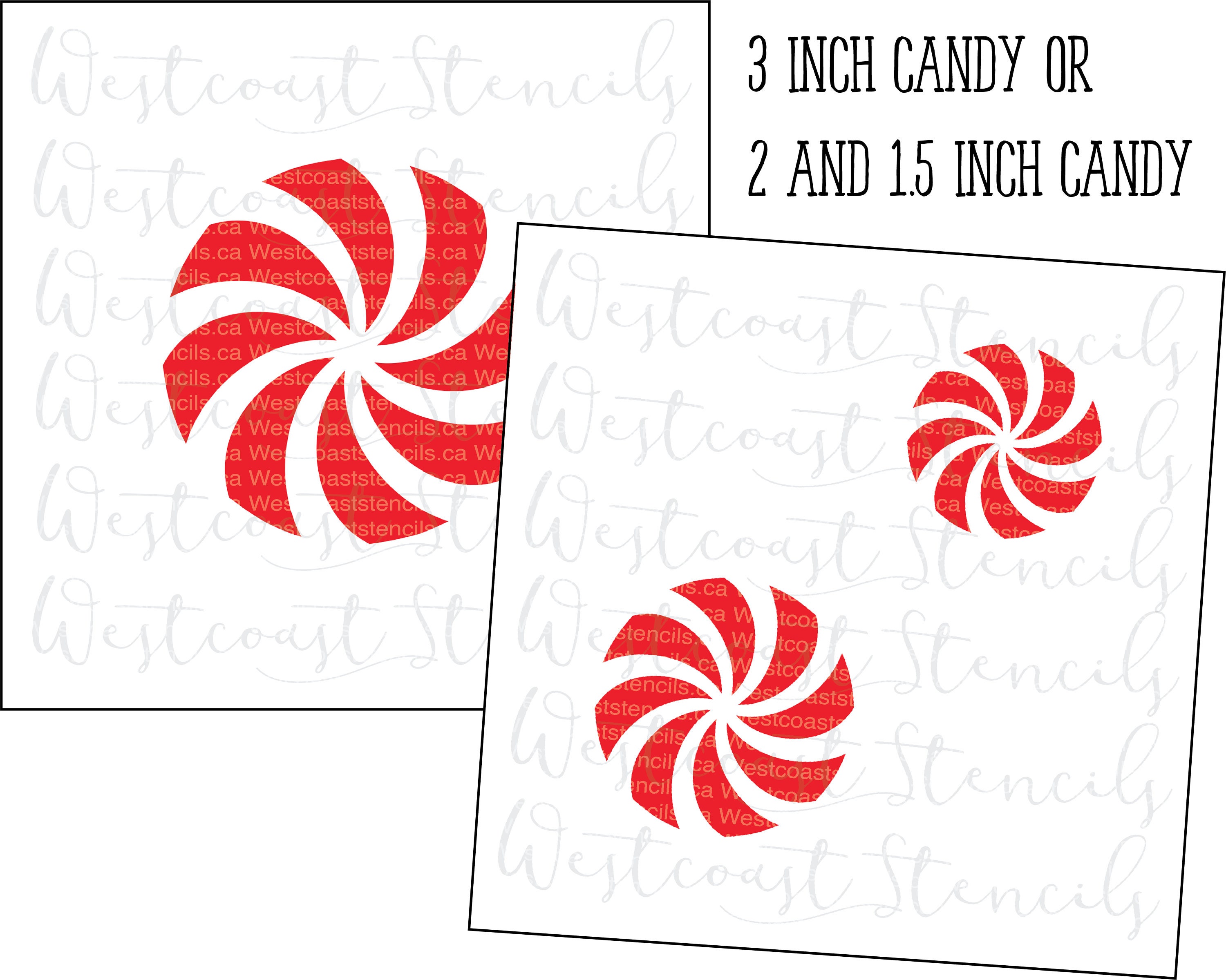 Peppermint Candy Stencil Christmas Stencil Cookie Stencil - Etsy Canada