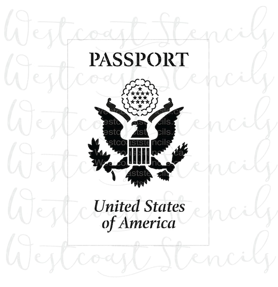 American Passport Stencil Travel USA Cookie Stencil - Etsy