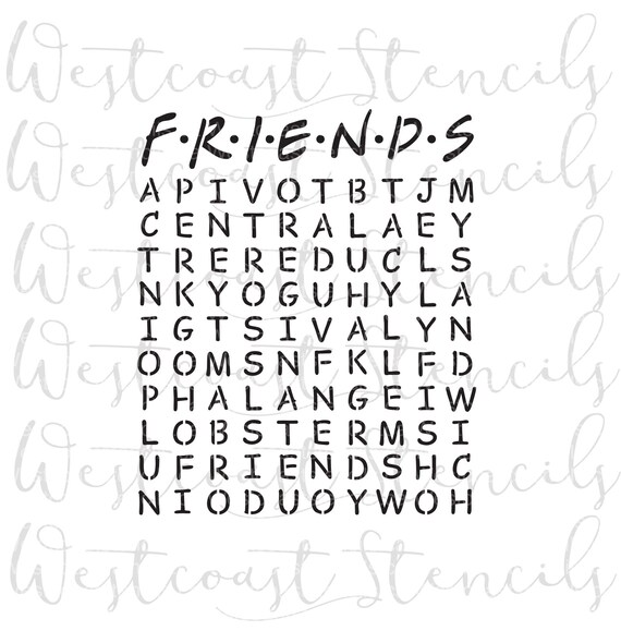 Friends Word Search Stencil Cookie Stencil | Etsy