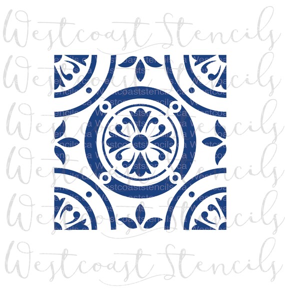 Portuguese Tile Stencil Style 3 Cookie Stencil - Etsy
