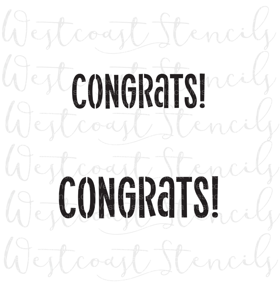 Congrats Stencil Style 2 Congratulations Cookie Stencil - Etsy