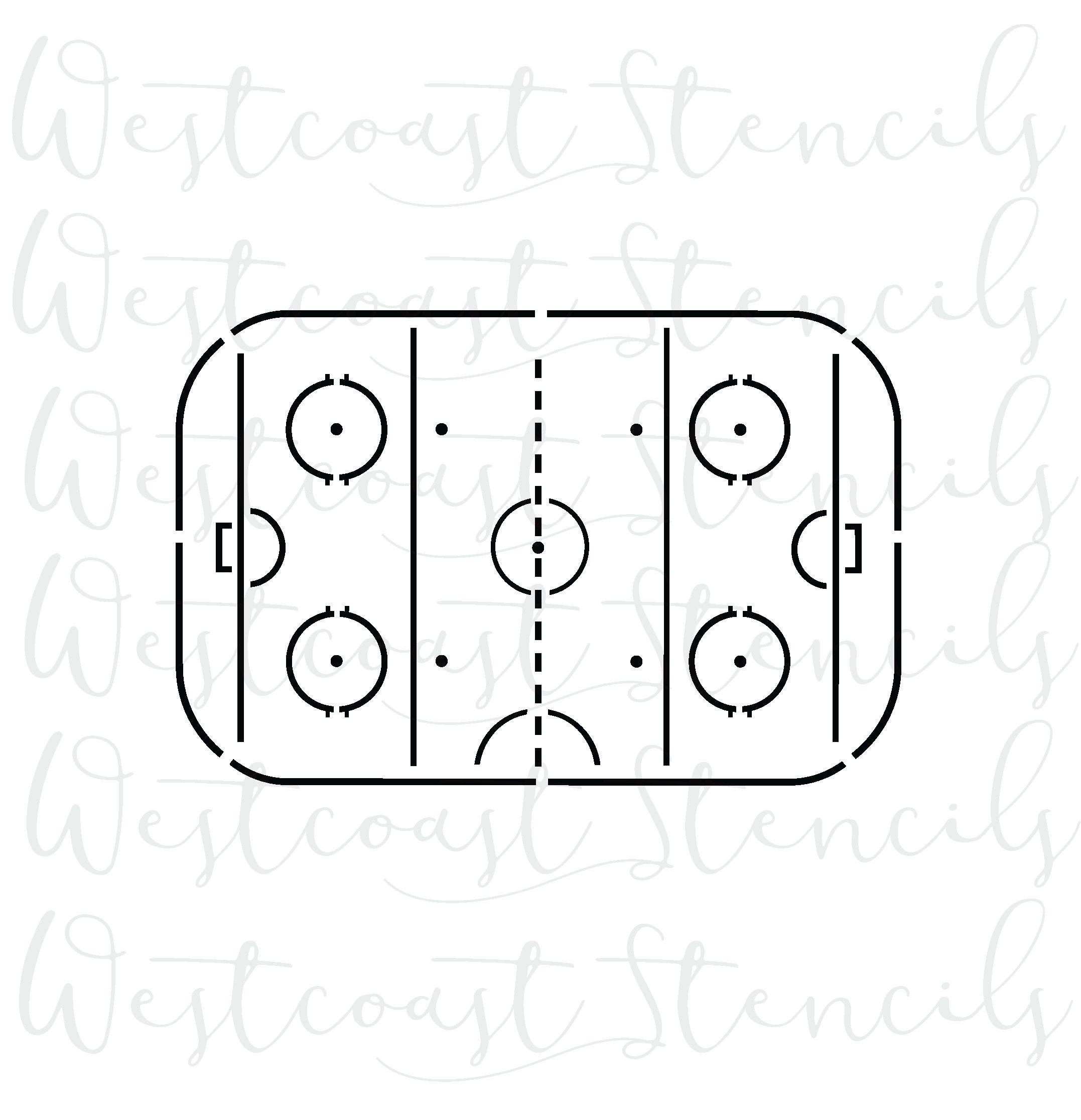Hockey Rink Stencil, 1 Piece, Team Sport, Sports, Cookie Stencil - Etsy