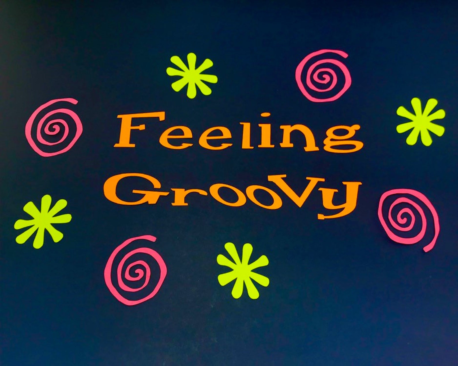 Feeling Groovy Font Alphabet Die Cut Letters Bulletin Board | Etsy