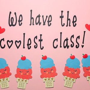 Valentine Ice Cream Bulletin Board Set for School, Home, or Church ...