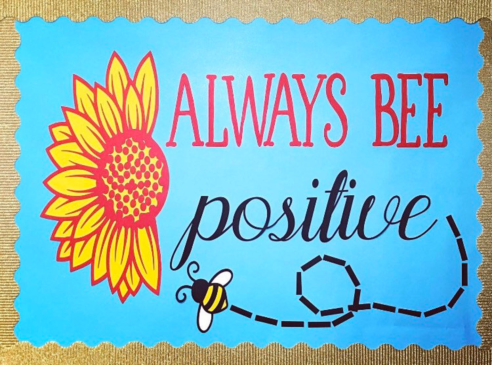 Inspirational Bee Positive Bulletin Board Set for Spring | Etsy