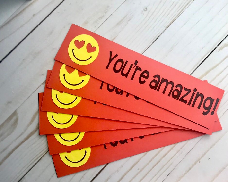 Smiley Face Bookmarks for Students Friends or Family set of - Etsy