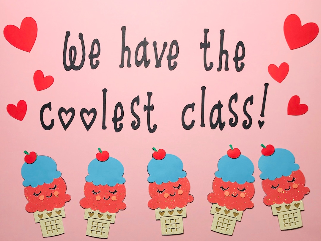 Valentine Ice Cream Bulletin Board Set for School, Home, or Church ...