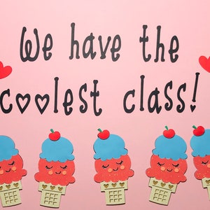 Valentine Ice Cream Bulletin Board Set for School, Home, or Church ...
