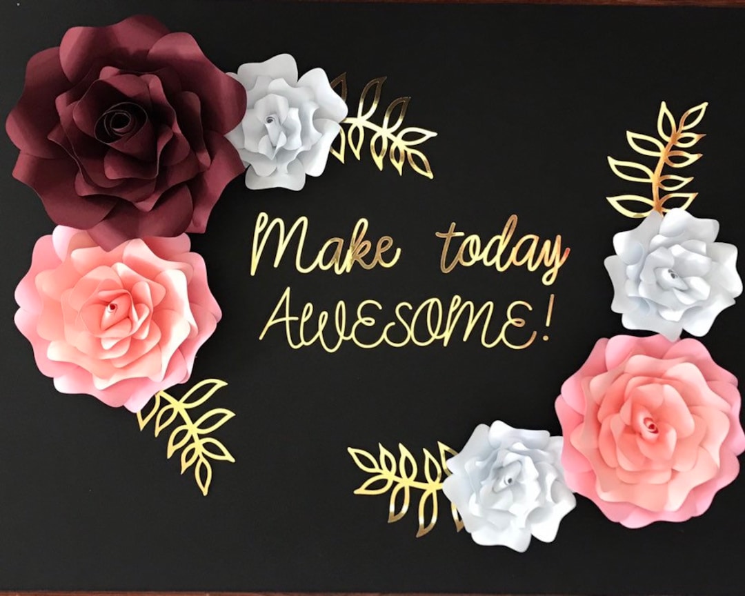 Make Today Awesome Inspirational Bulletin Board Set With Paper Flowers ...