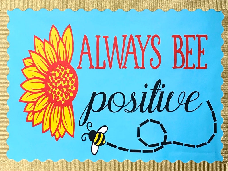 Inspirational Bee Positive Bulletin Board Set for Spring | Etsy