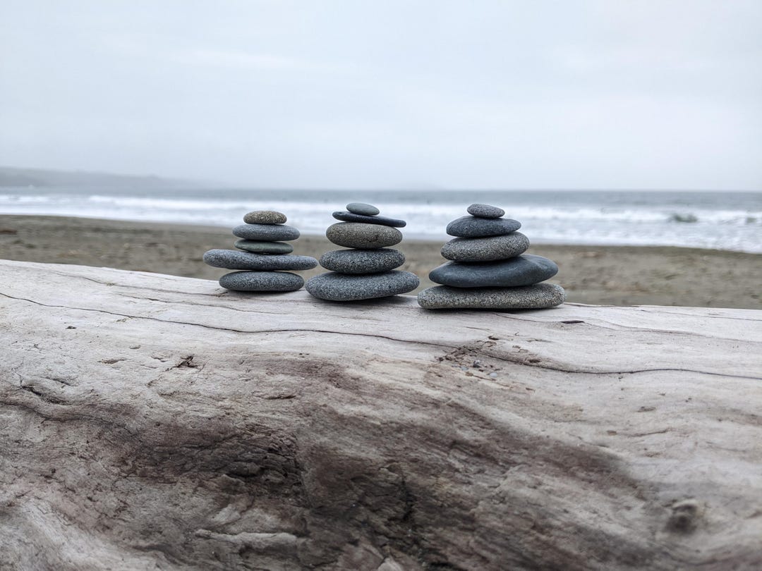 Beach Stacking Stones, Real Flat Beach Rocks for Meditation, California ...