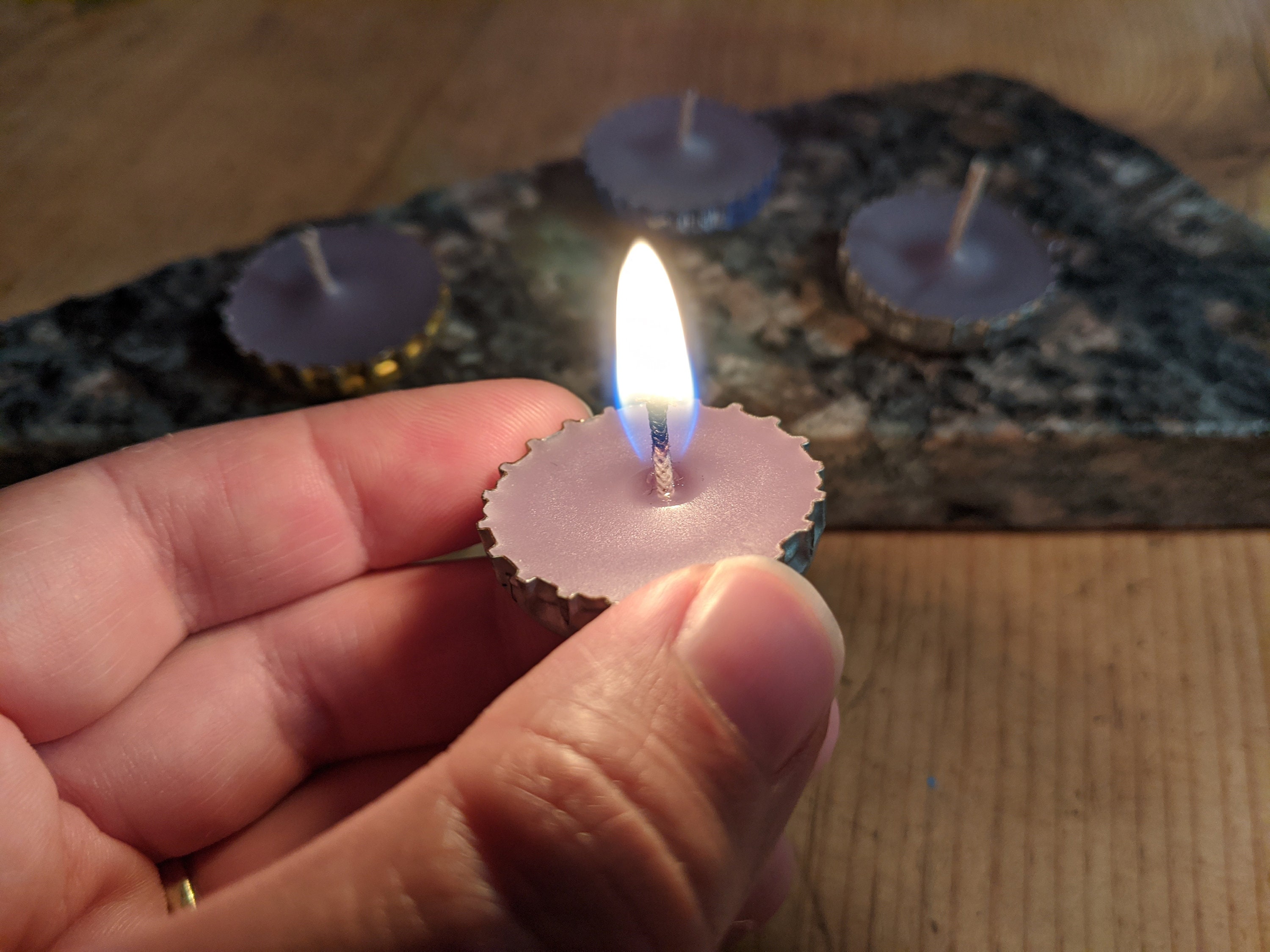 Bottle cap candles handcrafted from recycled wax and | Etsy