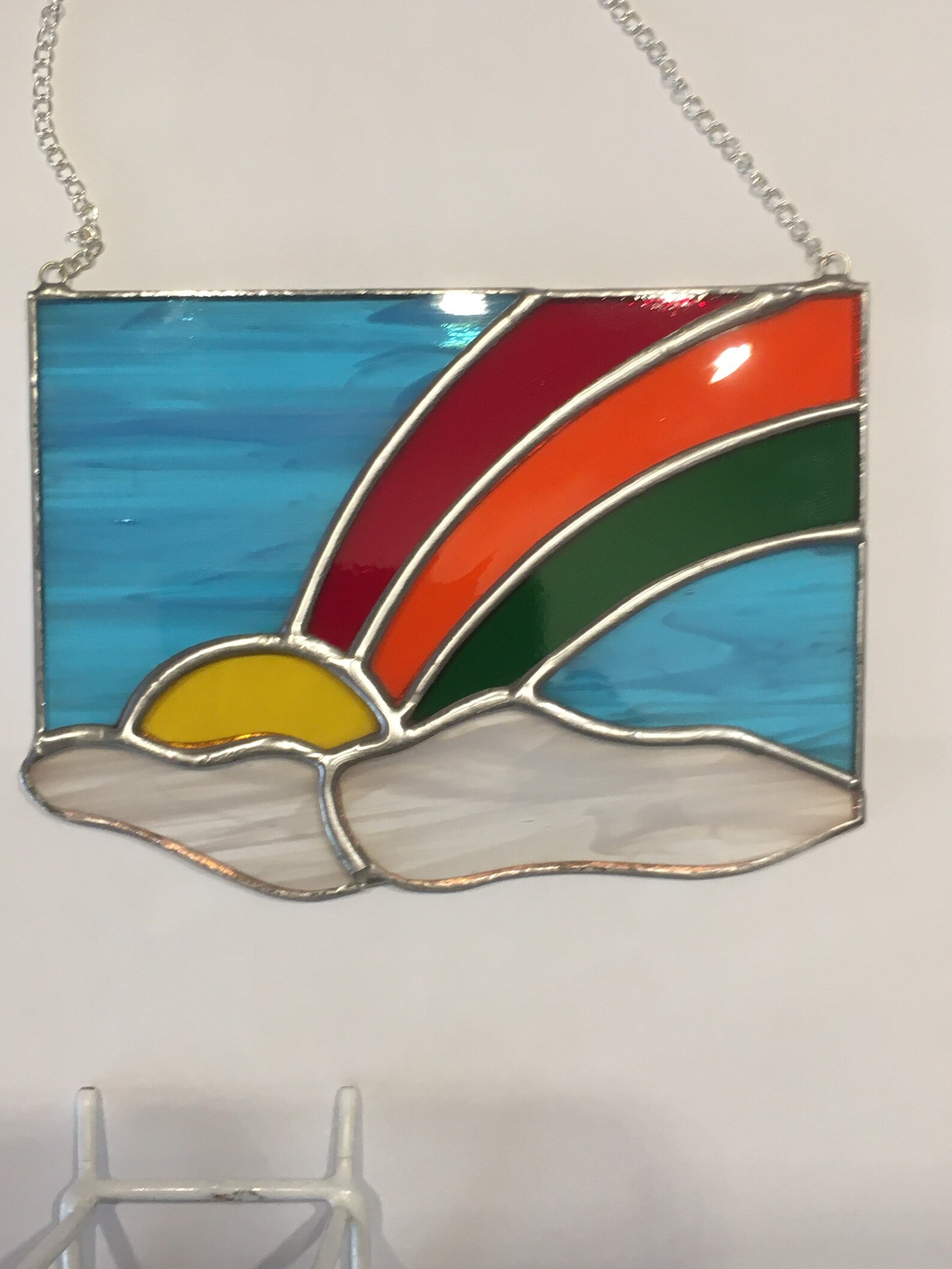 Stained Glass Panel. Sunrise & Rainbow. | Etsy