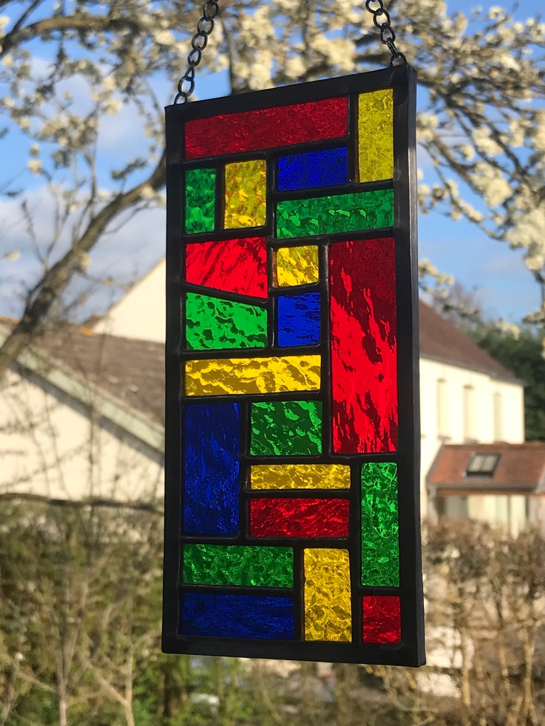 Stained Glass Textured Panel.. Bright Colours. - Etsy