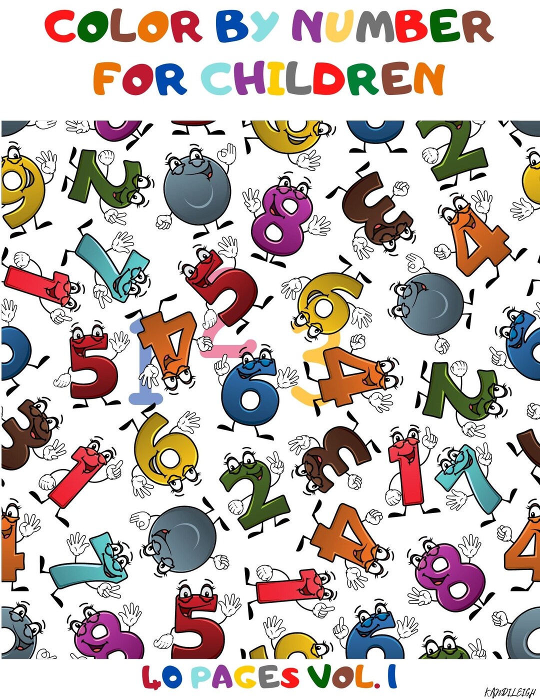 40 Page Childrens Color by Number Book, Childrens Color by Number Book ...