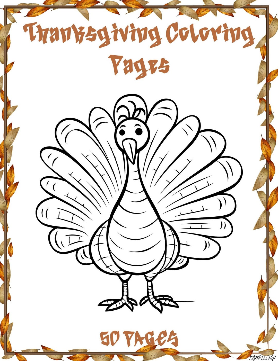 Thanksgiving Coloring Book V2, 50 Pages - Etsy