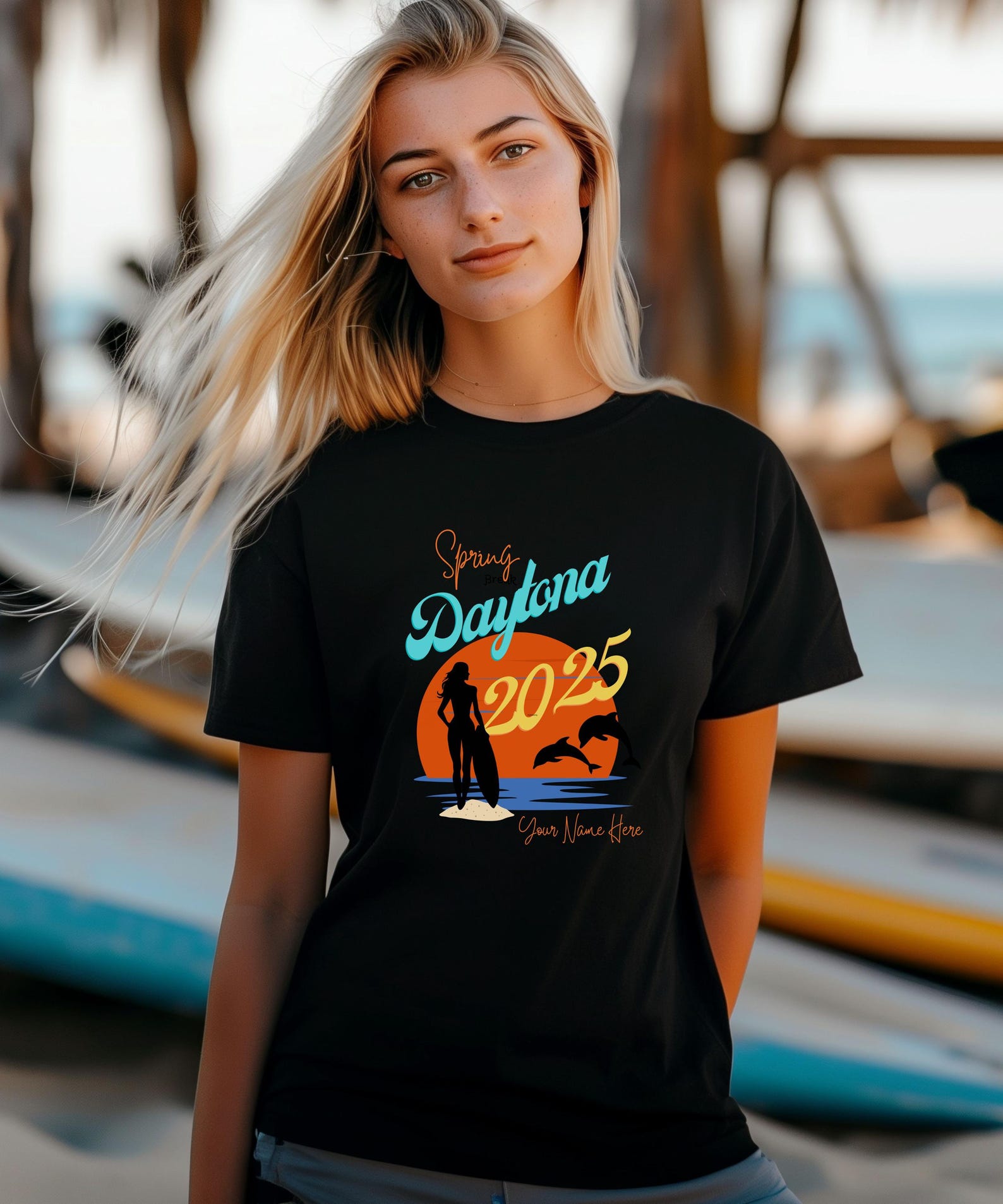 Daytona Spring Break 2025 Surfer Girl Tshirt With Personalization - Etsy
