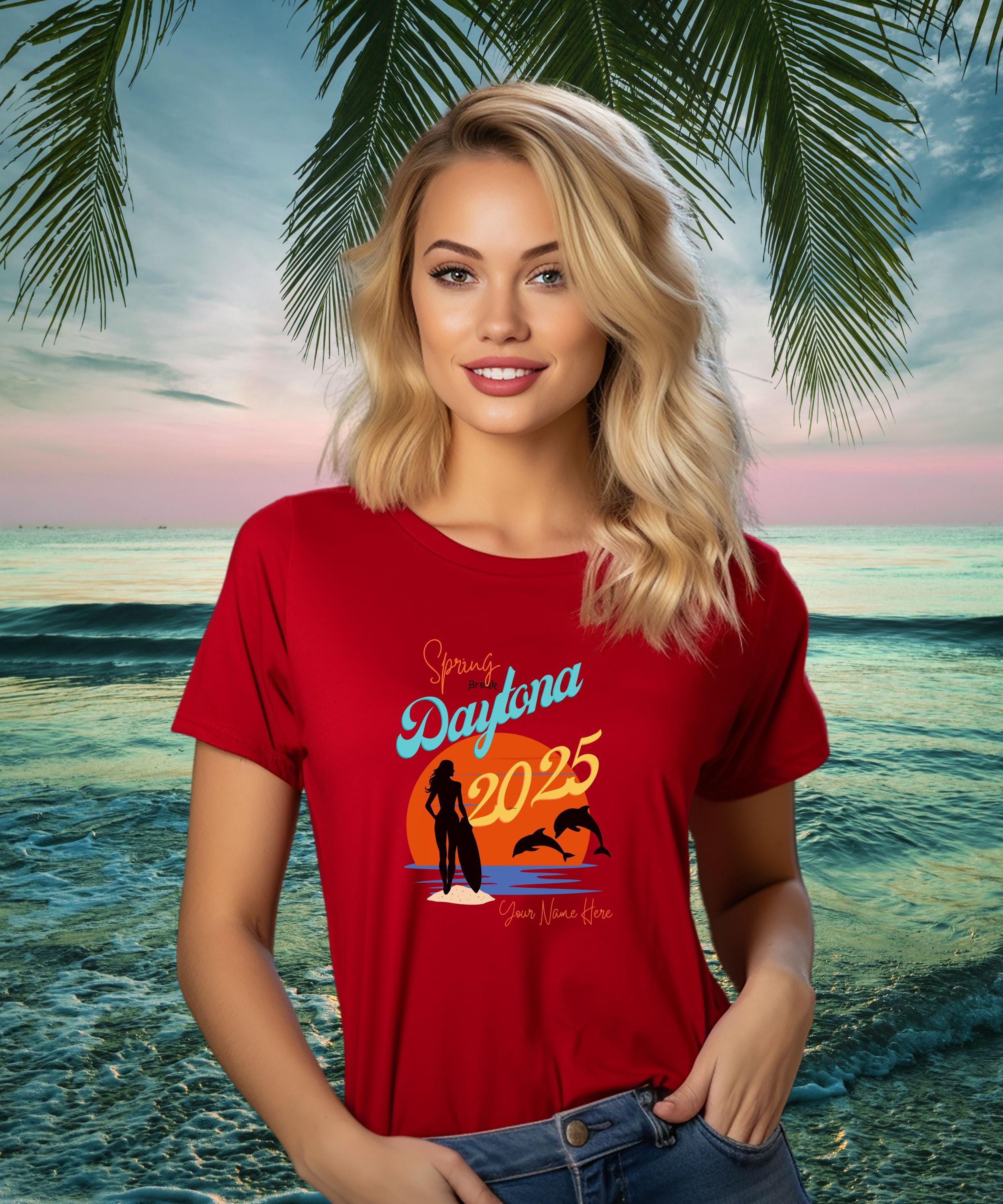 Daytona Spring Break 2025 Surfer Girl Tshirt With Personalization - Etsy